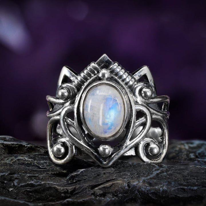Moonstone Rings Real Moonstones Silver Wirewrap Jewellery Gothic Jewellery Boho Chic 925 Sterling Silver Jewellery Cocktail Ring Statement Ring LunaLuxDesign